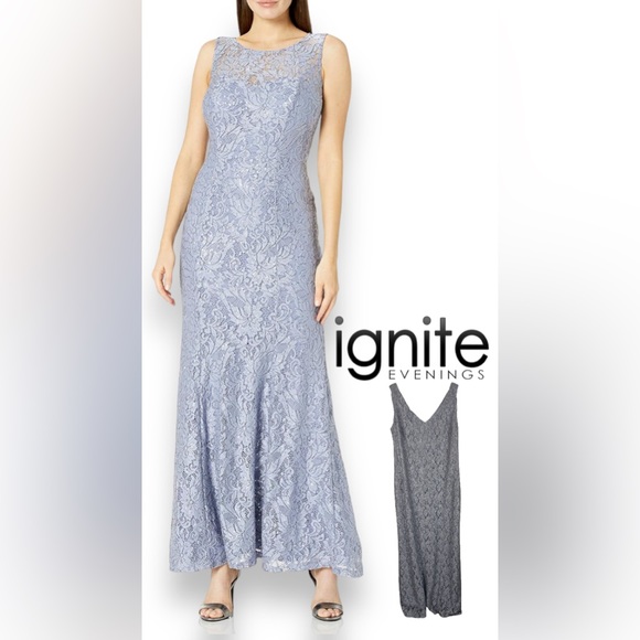 Ignite Evenings | Dresses | Ignite Evenings Womens Sleeveless Maxi Formal Dress With V Neckline ...